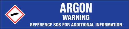 Argon [CAS# 7440-37-1] - GHS Pipe Marking Label