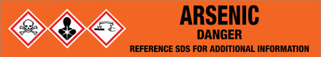Arsenic [CAS# 7440-38-2] - GHS Pipe Marking Label