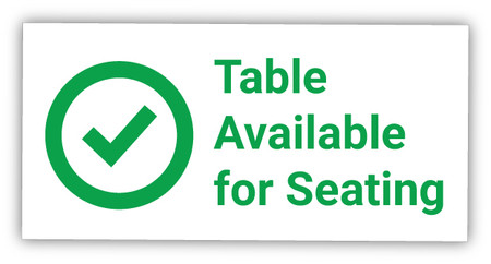 Table Available for Seating with Checkmark - Label