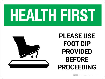 Health First Use Foot Dip Before Proceeding with Icon Landscape - Wall ...