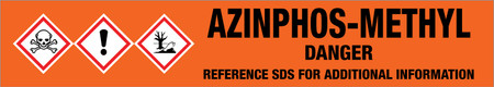 Azinphos-Methyl [CAS# 86-50-0] - GHS Pipe Marking Label