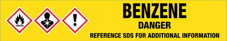 Benzene [CAS# 71-43-2] - GHS Pipe Marking Label