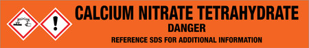 Calcium Nitrate Tetrahydrate [CAS# 13477-34-4] - GHS Pipe Marking Label