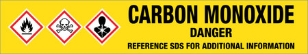 Carbon Monoxide [CAS# 630-08-0] - GHS Pipe Marking Label