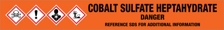 Cobalt Sulfate Heptahydrate [CAS# 10026-24-1] - GHS Pipe Marking Label