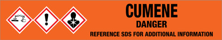 Cumene [CAS# 98-82-8] - GHS Pipe Marking Label