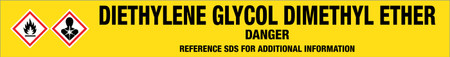 Diethylene Glycol Dimethyl Ether [CAS# 111-96-6] - GHS Pipe Marking Label