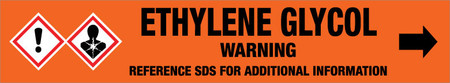 Ethylene Glycol [CAS# 107-21-1] - GHS Pipe Marking Label