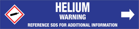 Helium [CAS# 7440-59-7] - GHS Pipe Marking Label