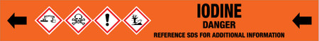 Iodine [CAS# 7553-56-2] - GHS Pipe Marking Label