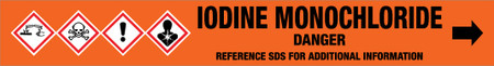 Iodine Monochloride [CAS# 7790-99-0] - GHS Pipe Marking Label ...