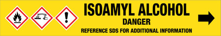 Isoamyl Alcohol [CAS# 123-51-3] - GHS Pipe Marking Label | Creative ...