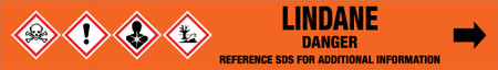 Lindane [CAS# 58-89-9] - GHS Pipe Marking Label