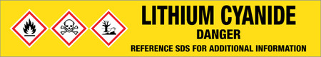 Lithium Cyanide [CAS# 2408-36-8] - GHS Pipe Marking Label | Creative ...