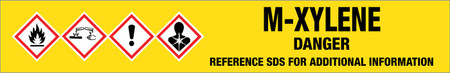 M-Xylene [CAS# 108-38-3] - GHS Pipe Marking Label