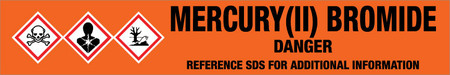 Mercury(II) Bromide [CAS# 7789-47-1] - GHS Pipe Marking Label