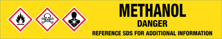 Methanol [CAS# 67-56-1] - GHS Pipe Marking Label