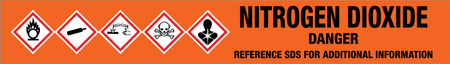 Nitrogen Dioxide [CAS# 10102-44-0] - GHS Pipe Marking Label