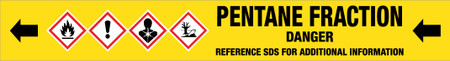 Pentane Fraction - GHS Pipe Marking Label