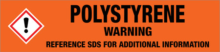 Polystyrene [CAS# 9003-53-6] - GHS Pipe Marking Label