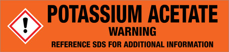 Potassium Acetate [CAS# 127-08-2] - GHS Pipe Marking Label
