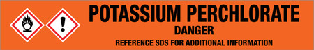 Potassium Perchlorate [CAS# 7778-74-7] - GHS Pipe Marking Label