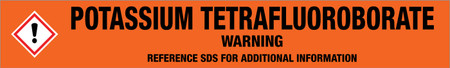 Potassium Tetrafluoroborate [CAS# 14075-53-7] - GHS Pipe Marking Label