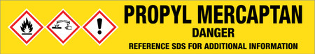 Propyl Mercaptan [CAS# 107-03-9] - GHS Pipe Marking Label | Creative ...