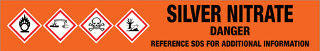 Silver Nitrate [CAS# 7761-88-8] - GHS Pipe Marking Label