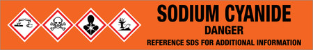 Sodium Cyanide [CAS# 143-33-9] - GHS Pipe Marking Label