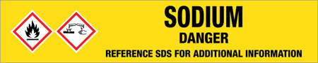 Sodium [CAS# 7440-23-5] - GHS Pipe Marking Label
