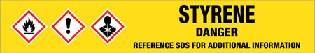 Styrene [CAS# 100-42-5] - GHS Pipe Marking Label