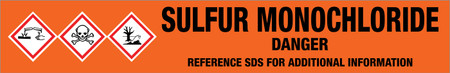 Sulfur Monochloride [CAS# 10025-67-9] - GHS Pipe Marking Label