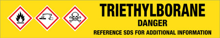 Triethylborane [CAS# 97-94-9] - GHS Pipe Marking Label