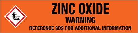 Zinc Oxide [CAS# 1314-13-2] - GHS Pipe Marking Label