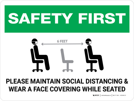 Safety First: Maintain Social Distancing Wear Face Covering While ...