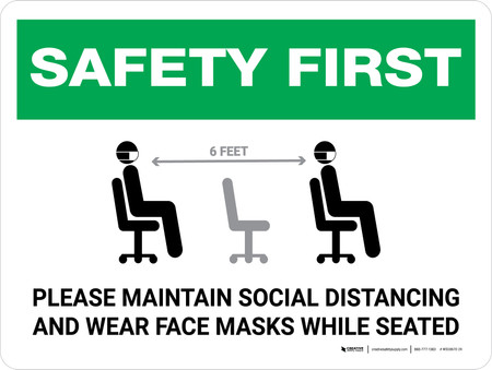 Safety First: Maintain Social Distancing Wear Face Masks While Seated ...