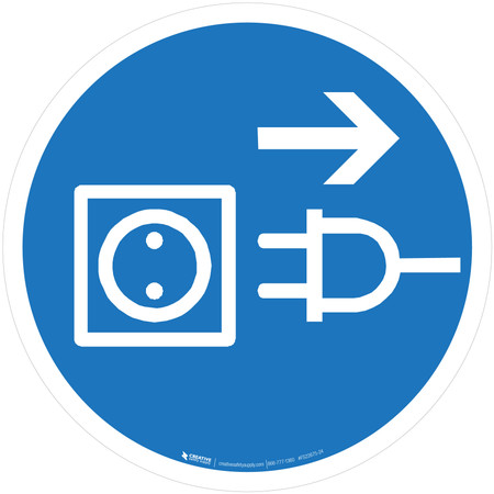 Disconnect Main Plug from Outlet Mandatory - ISO Floor Sign