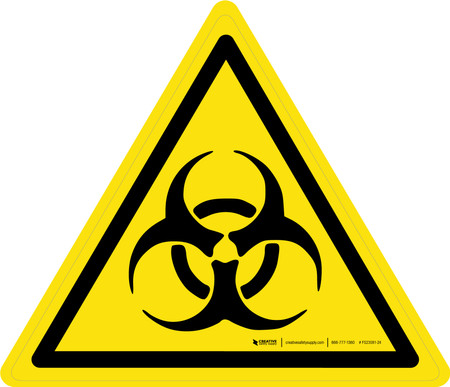 Biological Hazard Warning - ISO Floor Sign