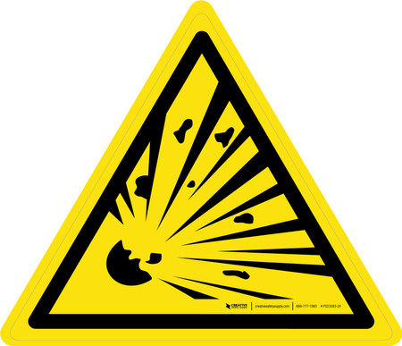 Explosive Material Warning - ISO Floor Sign