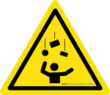 Falling Objects Warning - ISO Floor Sign