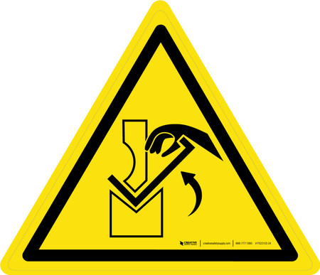 Hand Crushing Between Press Brake Warning - ISO Floor Sign