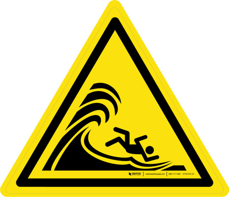High Surf or Large Breaking Waves Warning - ISO Floor Sign | Creative ...