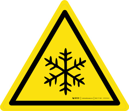 Low Temperature or Freezing Conditions Warning - ISO Floor Sign