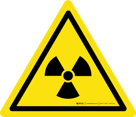 Radioactive Material or Ionizing Radiation Warning - ISO Floor Sign