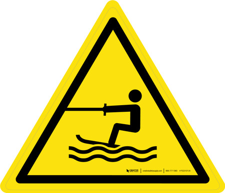 Towed Water Activity Area Warning - ISO Floor Sign