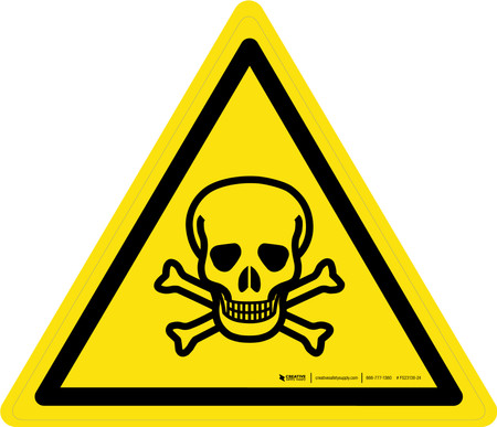 Toxic Material Warning - ISO Floor Sign Toxic Material Warning - ISO Floor Sign