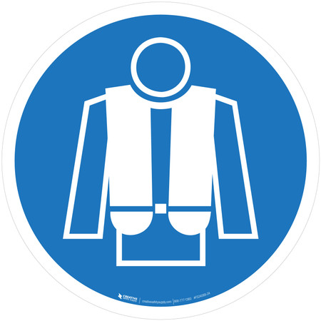 Wear Personal Flotation Device Mandatory - ISO Floor Sign