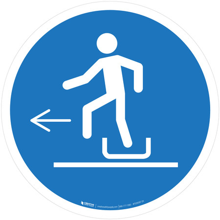 Alighting From Toboggan Left Mandatory - ISO Floor Sign