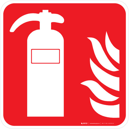 Fire Extinguisher Fire Safety - ISO Floor Sign